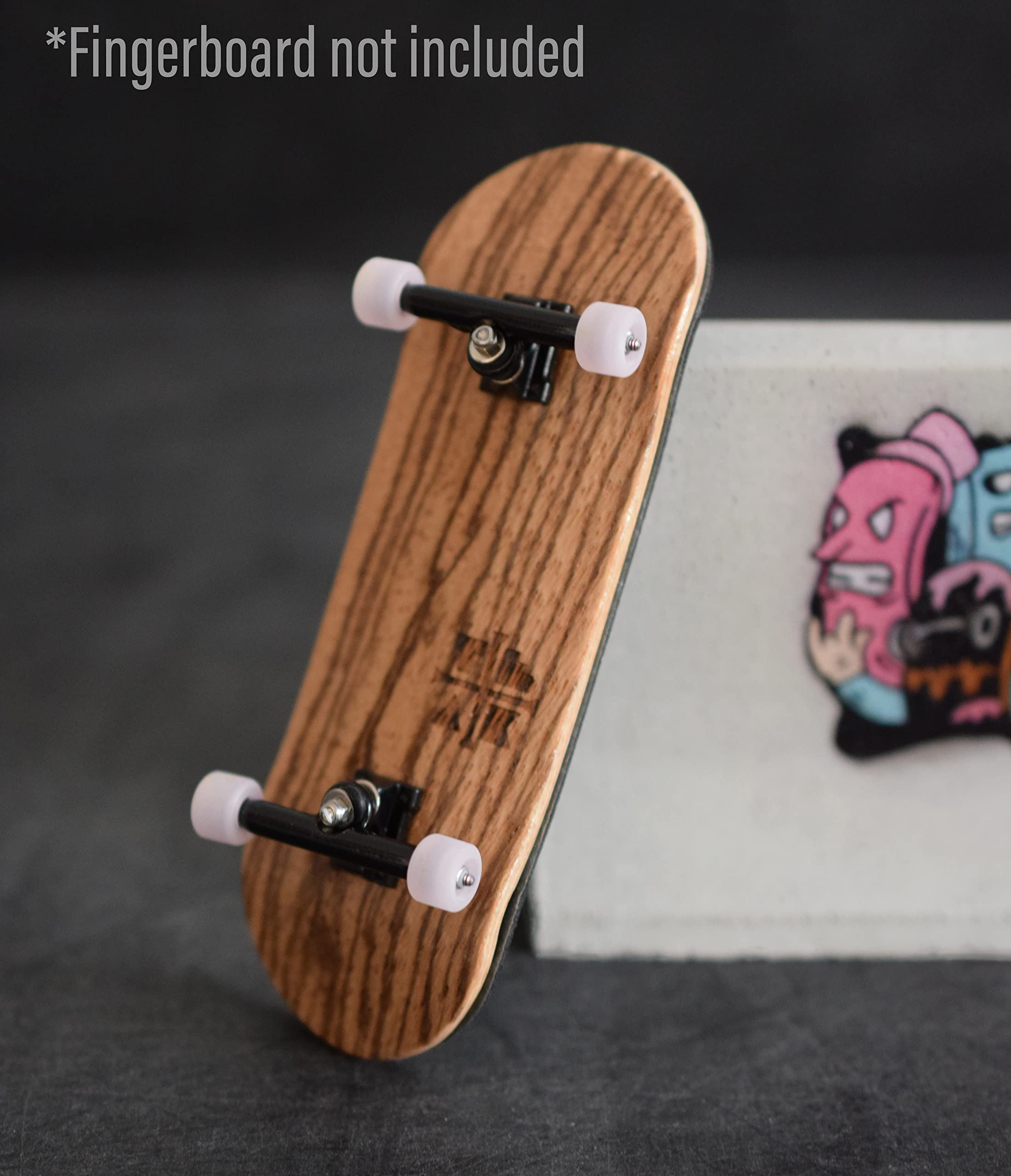 Teak Tuning Apex 61D Urethane Fingerboard Wheels - Mini Shorty Shape, 6.6mm Diameter - ABEC-9 Stealth Bearings - Made in The USA - Gumdrop Colorway