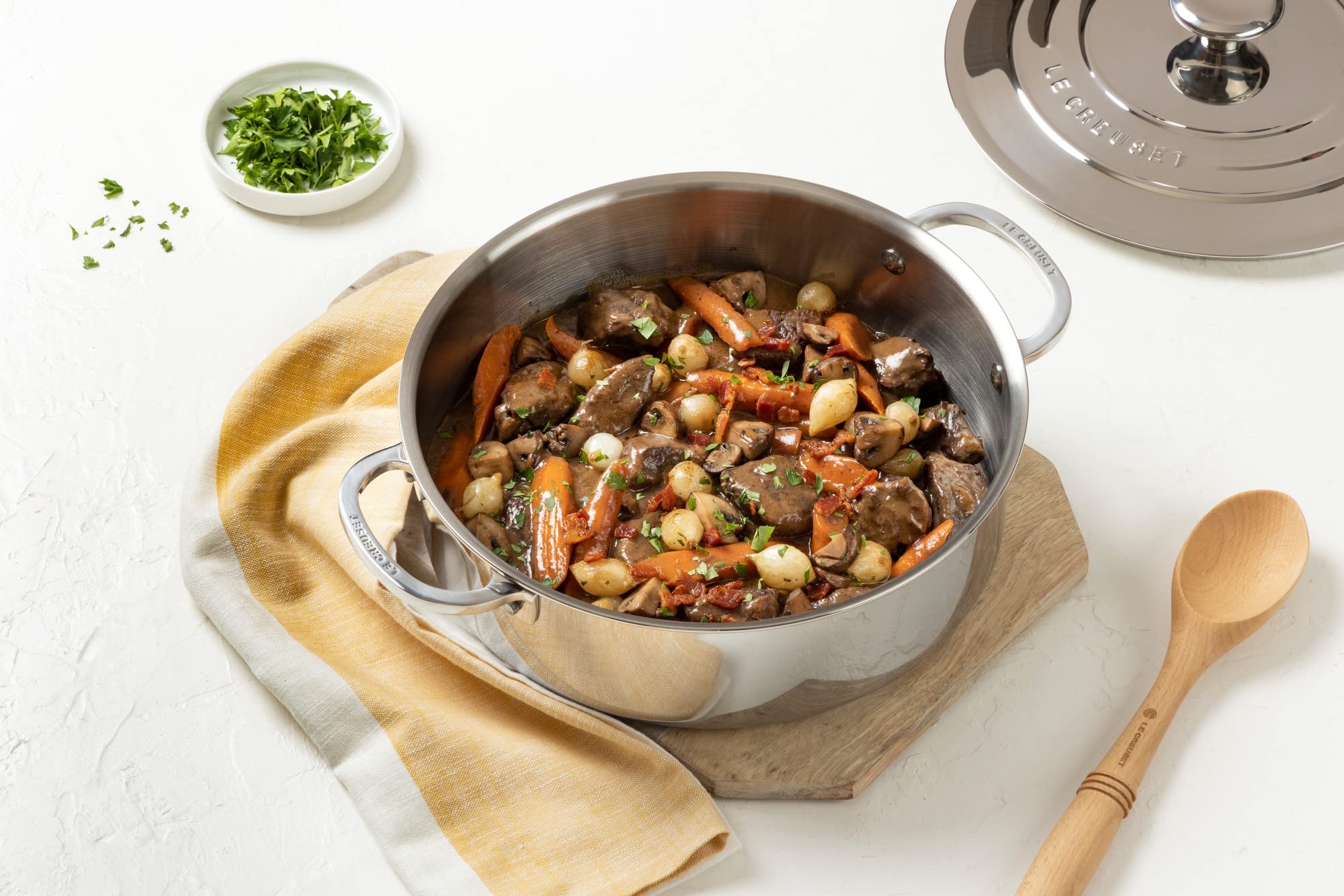 Le Creuset Tri-Ply Stainless Steel Rondeau Pan, 4.5 Quart