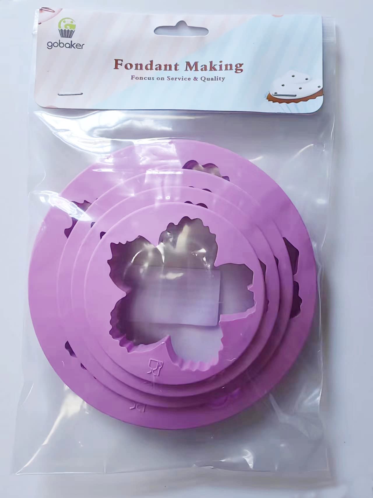 gobaker Big Peony Flower Cutters Set, Fondant Cake Gum Paste Flower Petal Cookie Cutter for Cake Decoration