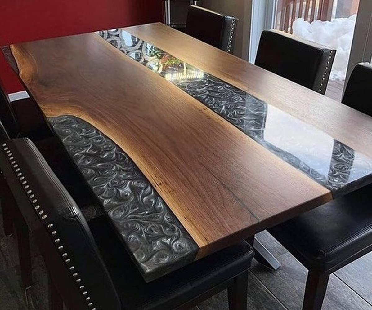 Epoxy Table, Live Edge Wooden Table, Natural Wood,Dining table, Natural Epoxy Table, Resin Table, Epoxy Resin River Table