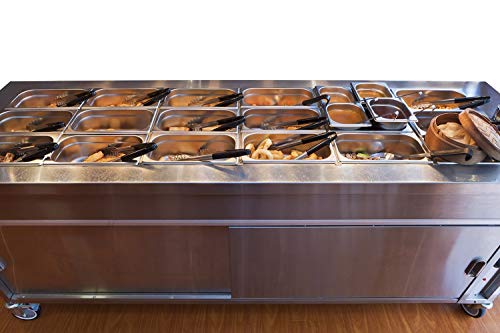Tiger Chef 4-inch 1/9 Ninth Size Stainless Steel Anti-Jam Steam Table Pans 6-Pack