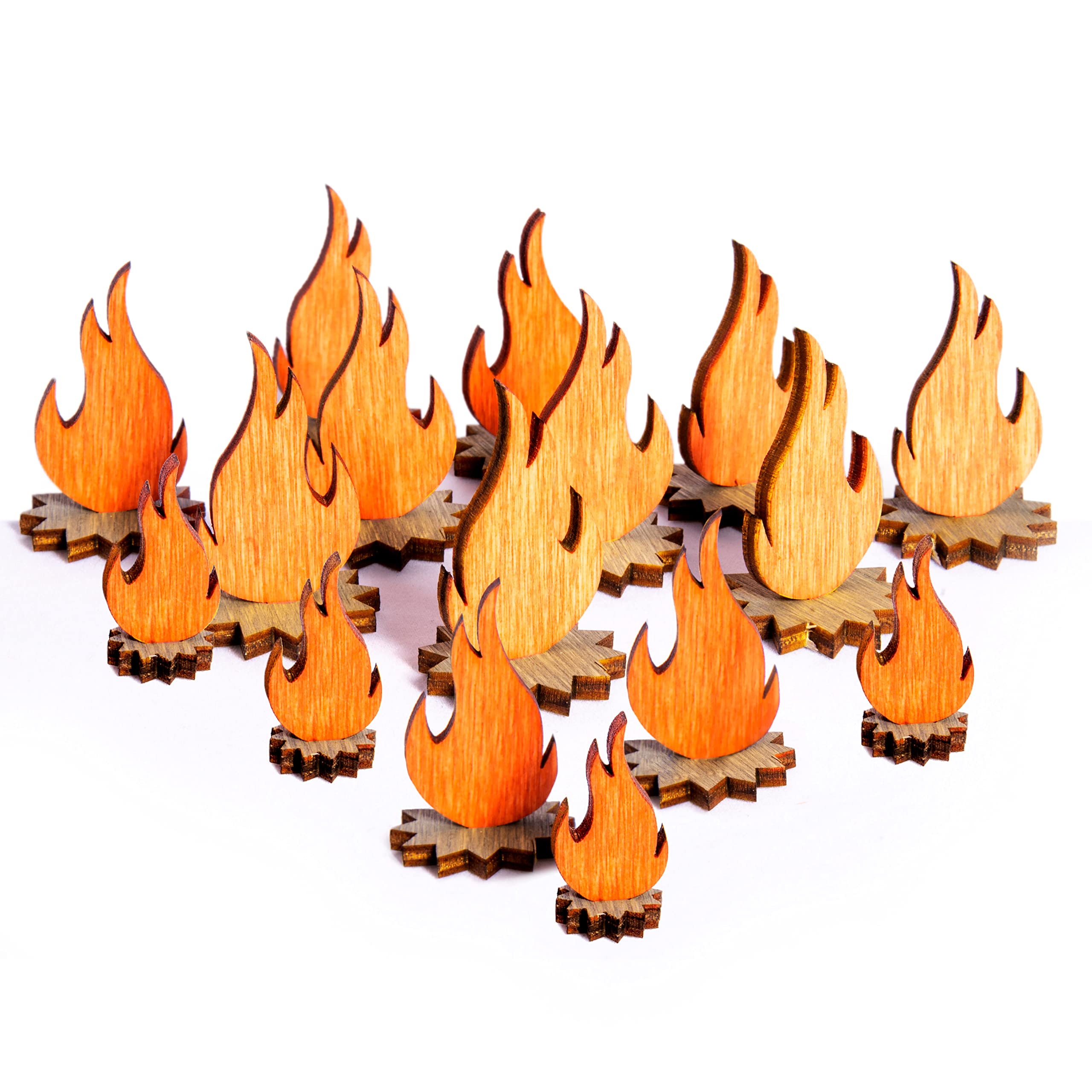 SMONEX 20 Wooden Mini Flame Markers - Spell Effects and Game Markers for Use with Dungeons and Dragons Board Game, Pathfinder, Warhammer, and Other Tabletop RPG β Accessories for D&D