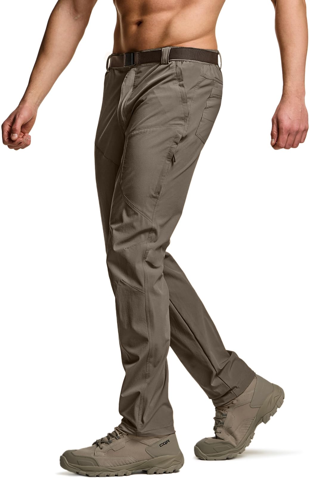 CQR CLSL Men's Vent Stretch Pants, Cool Dry Lightweight Casual Cargo Pants, Water Resistant Straight-Fit Utility Work Pants, Shenandoah Sand khaki, 36W x 32L