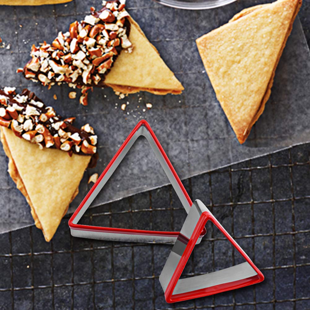 FASAKA 3-Piece Triangle Cookie Cutters Set 2.5” -3.5” – 4.5” Heavy Duty Baking Pastry Set for Decorating Cup Cake and Making the Pies