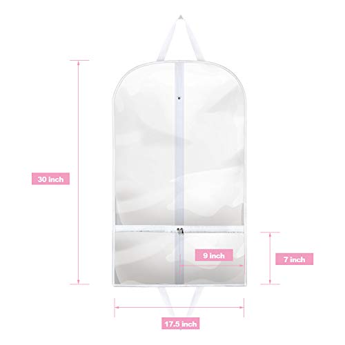 Maitys Clear PVC Hanging Costume Garment Bag Costume Bags Suit Cover with Zipper Pockets for Storage Travel Dance Garment (Classic Style)