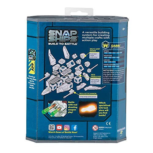 Snap Ships — Sabre XF-23 Interceptor — Construction Toy for Custom Building and Battle Play — Ages 8+