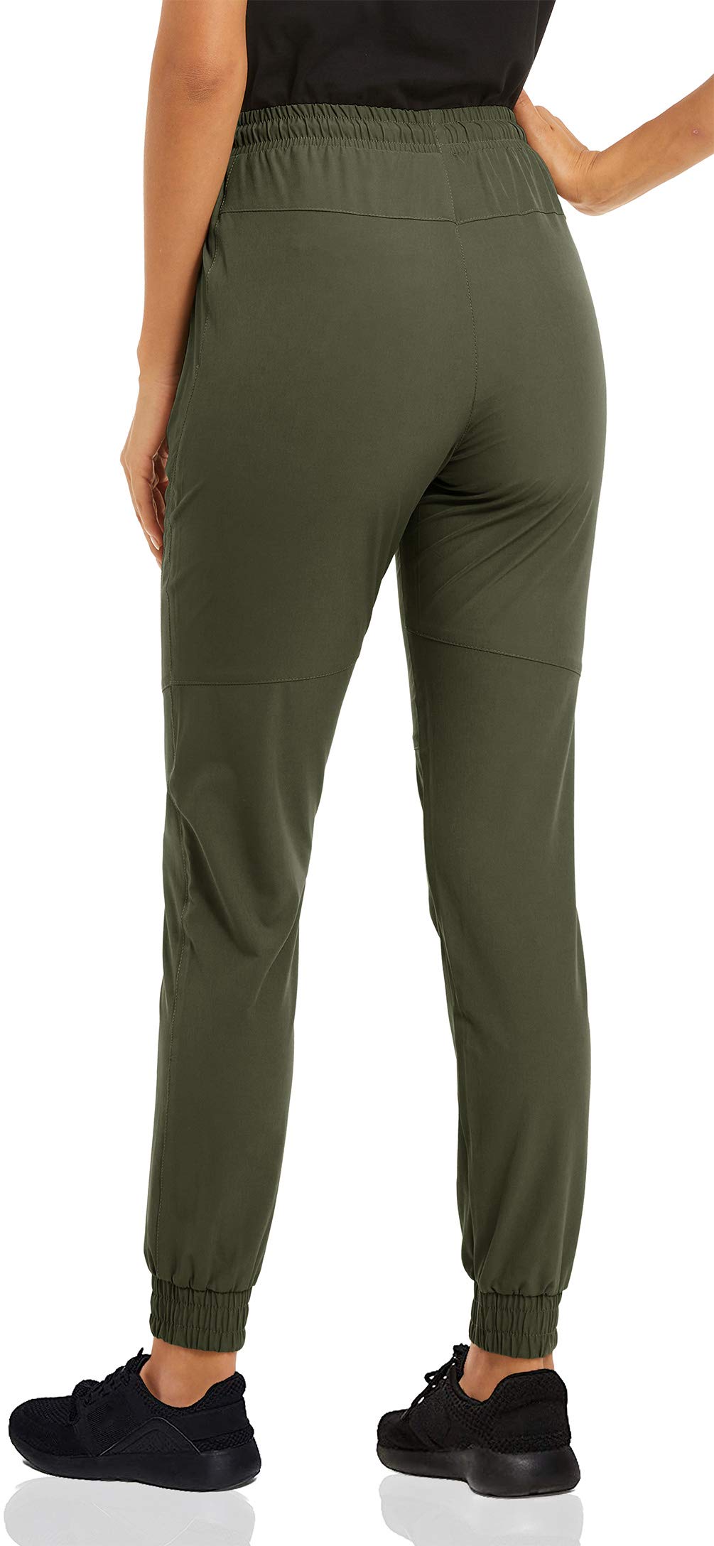 CRYSULLY Womens Athletic Running Pants Tracksuit Bottoms Lightweight Quick Dry Army Green S