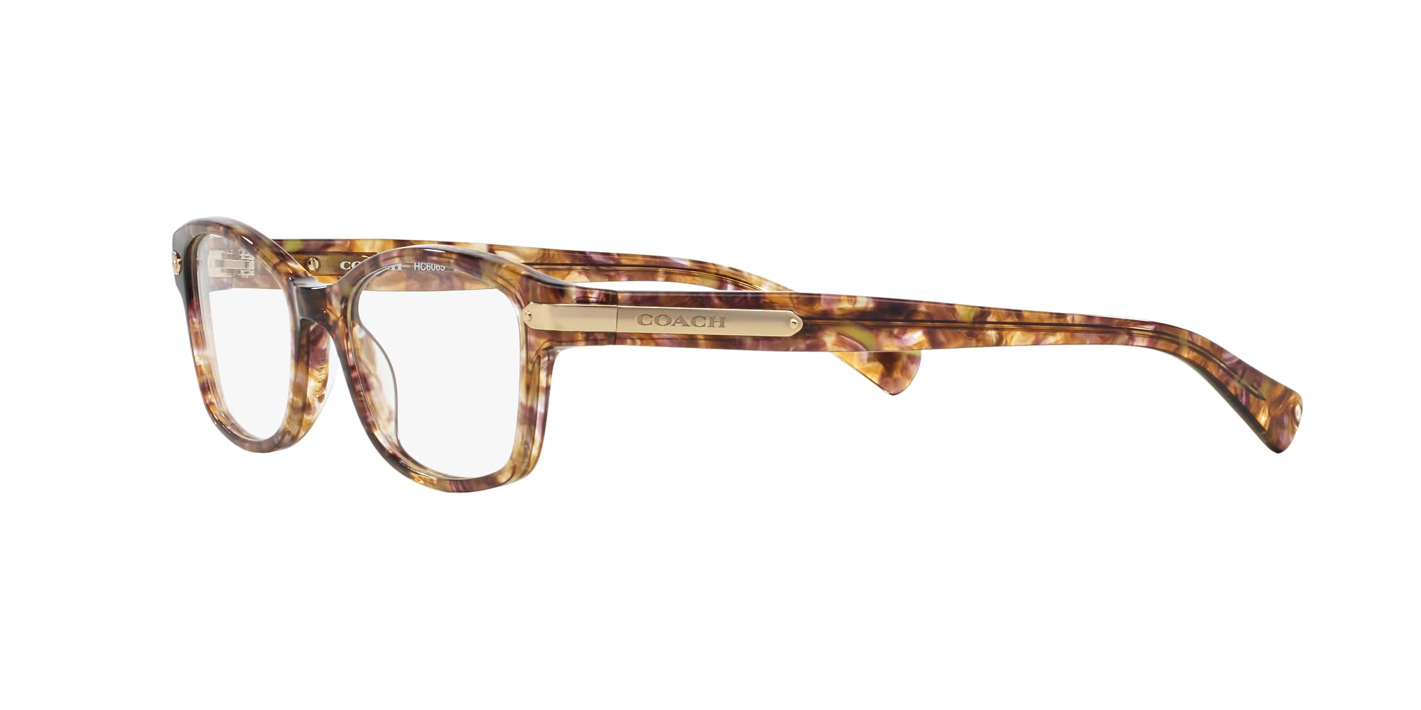 Coach HC6065 Prescription Eyewear Frames, Light Brown Confetti Tortoise/Demo Lens, 51 mm
