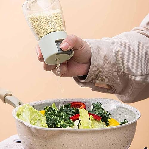Salt and Pepper Shakers Precise Quantitative Push Type, 0.02oz Metering Salt Shaker Glass Metered Salt Dispenser, Press 0.5g Intake of Salt Air-Tight Glass Seasoning Condiment Bottle,