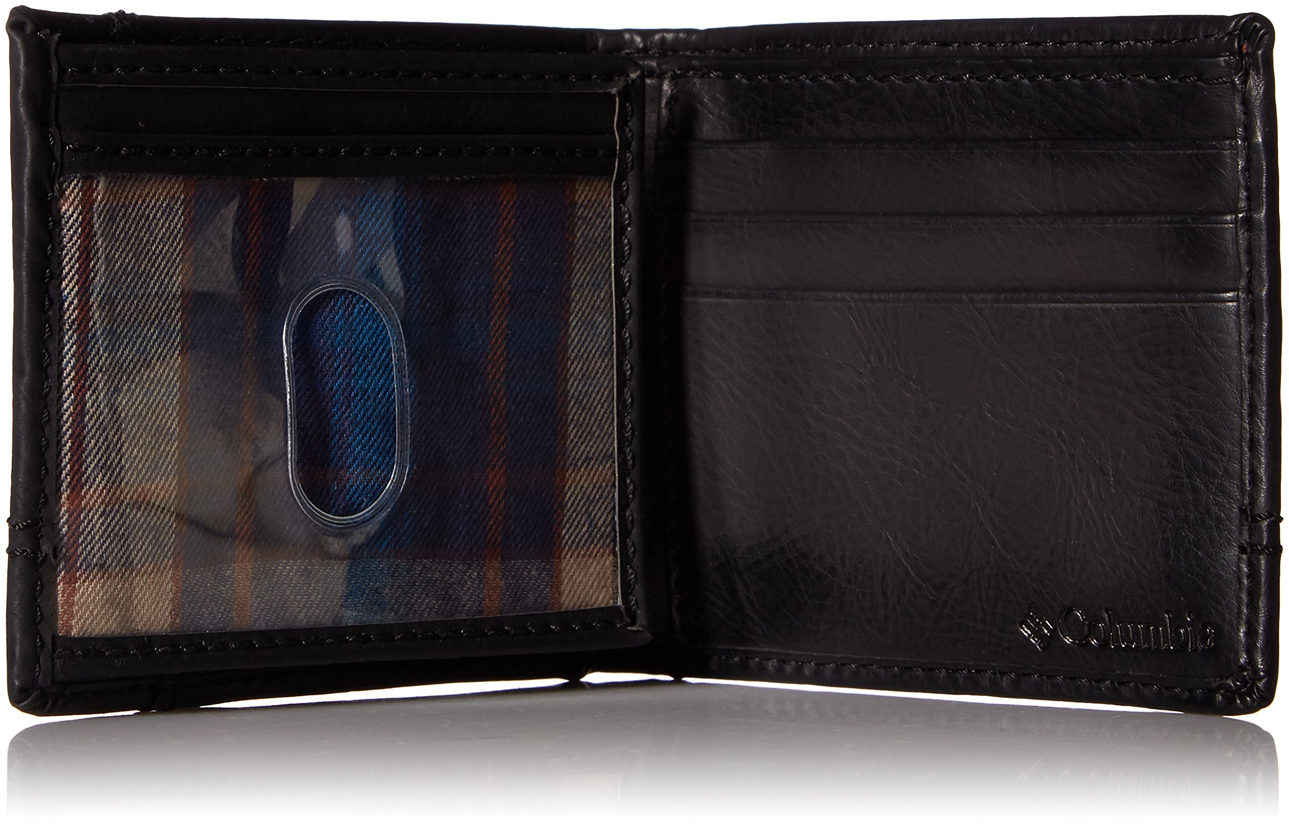 Columbia Men's Leather Traveler Wallet, Black, One Size