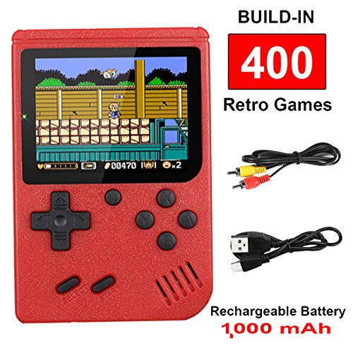 RFiotasy Retro Game Machine Handheld Game Console with 400 Classical FC Game ConsoleĀ Support for Connecting TV Gift Birthday for Kids and Adult (ZJ-red)