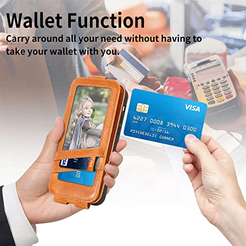 HUANGTAOLI PU Leather Handbag Case Cover for Oppo Find X5 Pro 5G, Built-in Magnet Closure Zipper Wallet Case for Oppo Find X5 Pro 5G