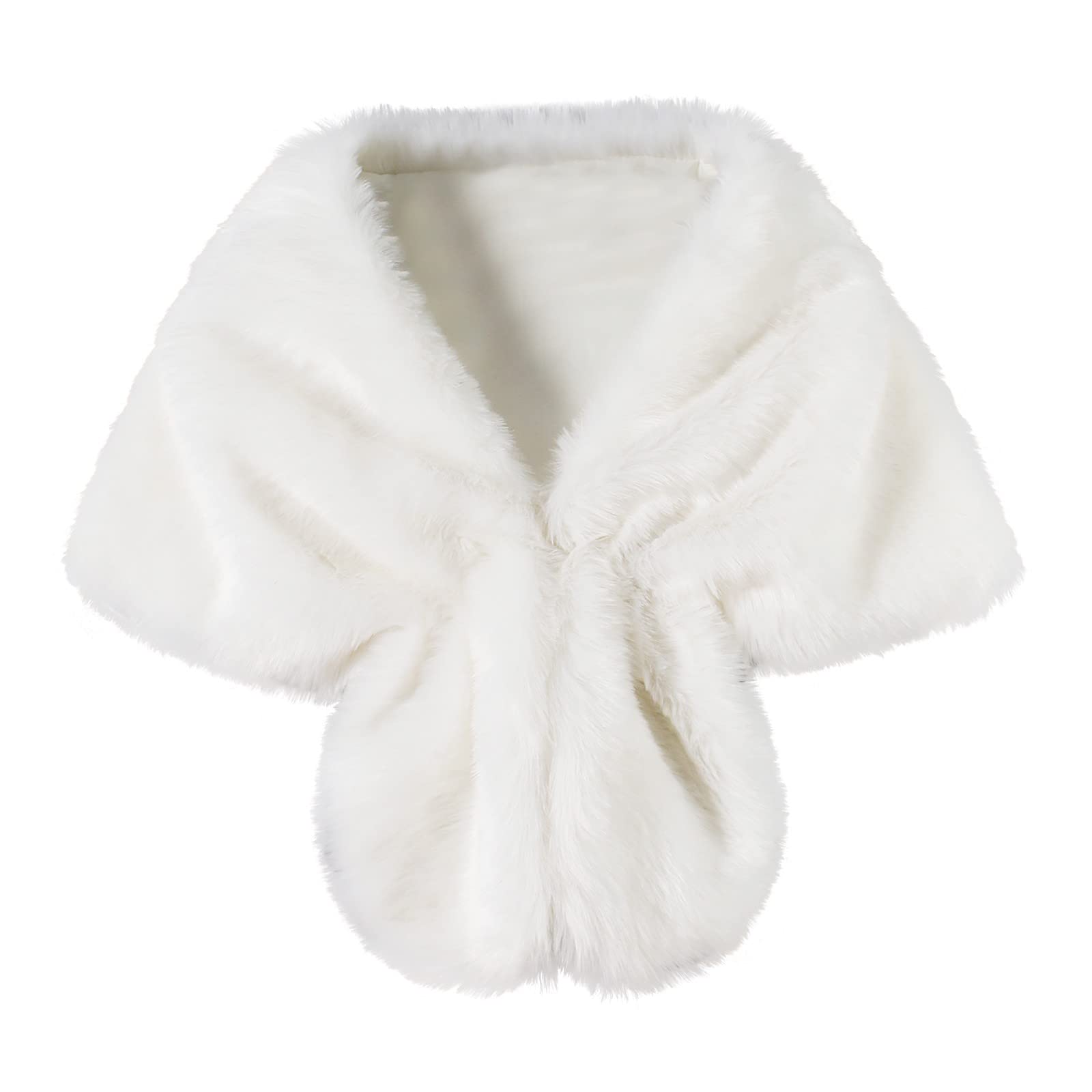 Fashion Elegant Bridal Wedding Faux Plush Long Shawl Stole Wrap Scarf Keep Warm Clothing Accessories Phrase, White, One Size, (oUs5gYNfJ)