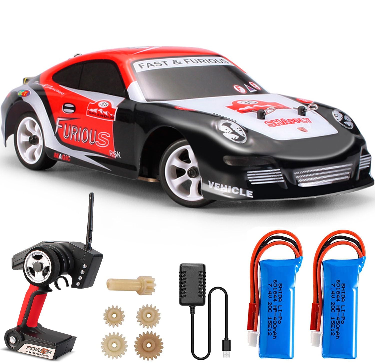TesPower Drift RC Car,1/28 Scale Wltoys K969 2.4GHz 4WD 30KM/H High Speed RC Drift Car RC Sport Racing Car with 2 Battery for Adults Boys Gifts (RTR)