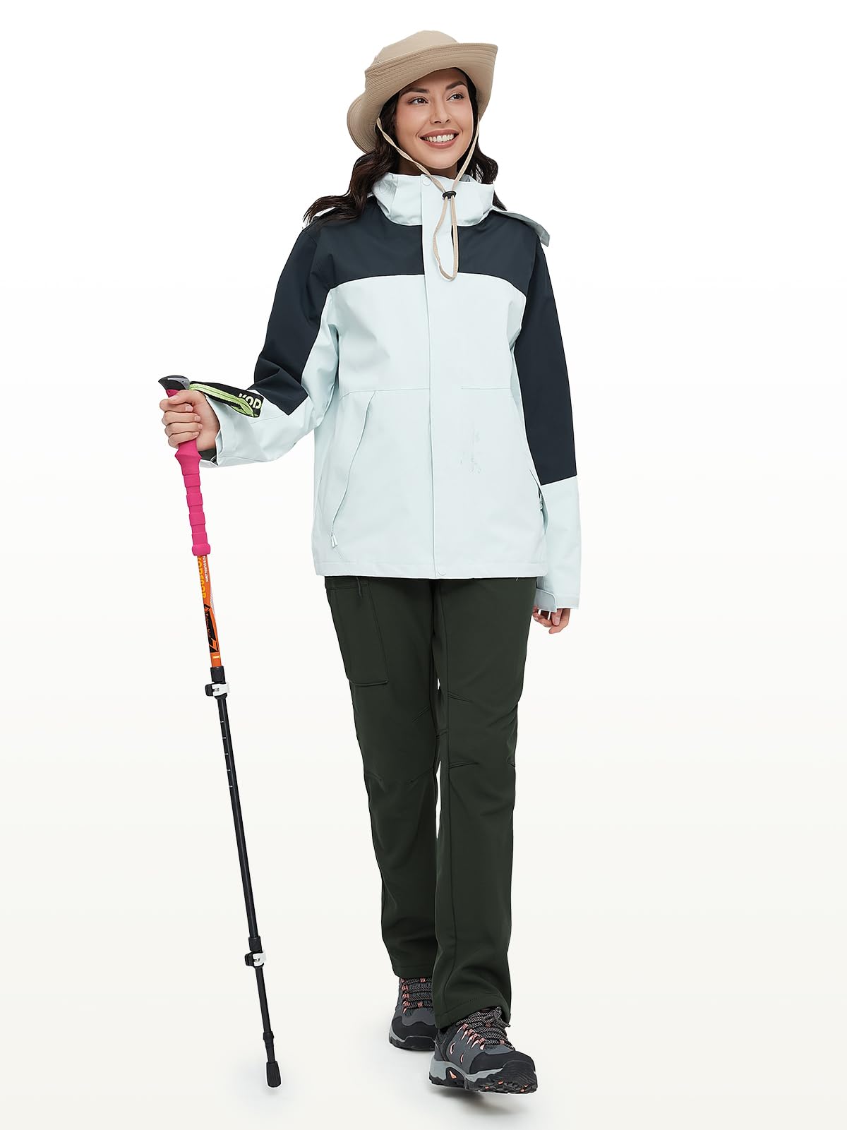 Cycorld Women's-Ski-Snow-Pants, Fleece Lined Water Resistant Windproof Pants Winter Hiking Softshell Pants for Women(Black,Large)