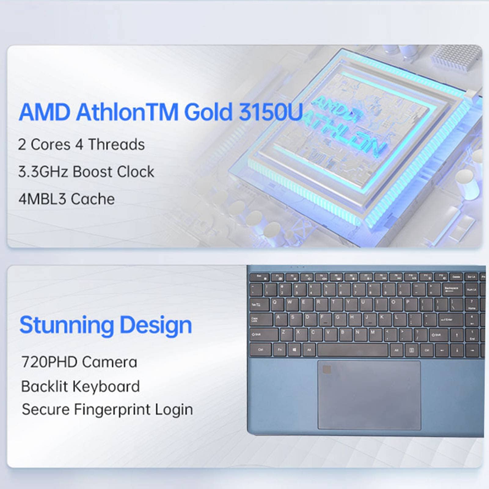 FHD Laptop, 1920x1080Ips 15.6in Screen 16:9 15.6in FHD Laptop for Office