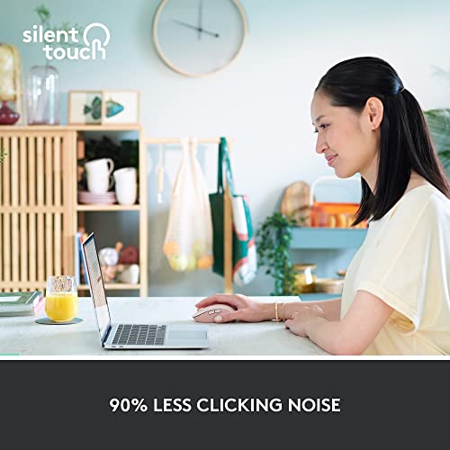 Logitech Signature M650 Wireless Mouse - For Small to Medium Sized Hands, 2-Year Battery, Silent Clicks, Customizable Side Buttons, Bluetooth, for PC/Mac/Multi-Device/Chromebook - Rose