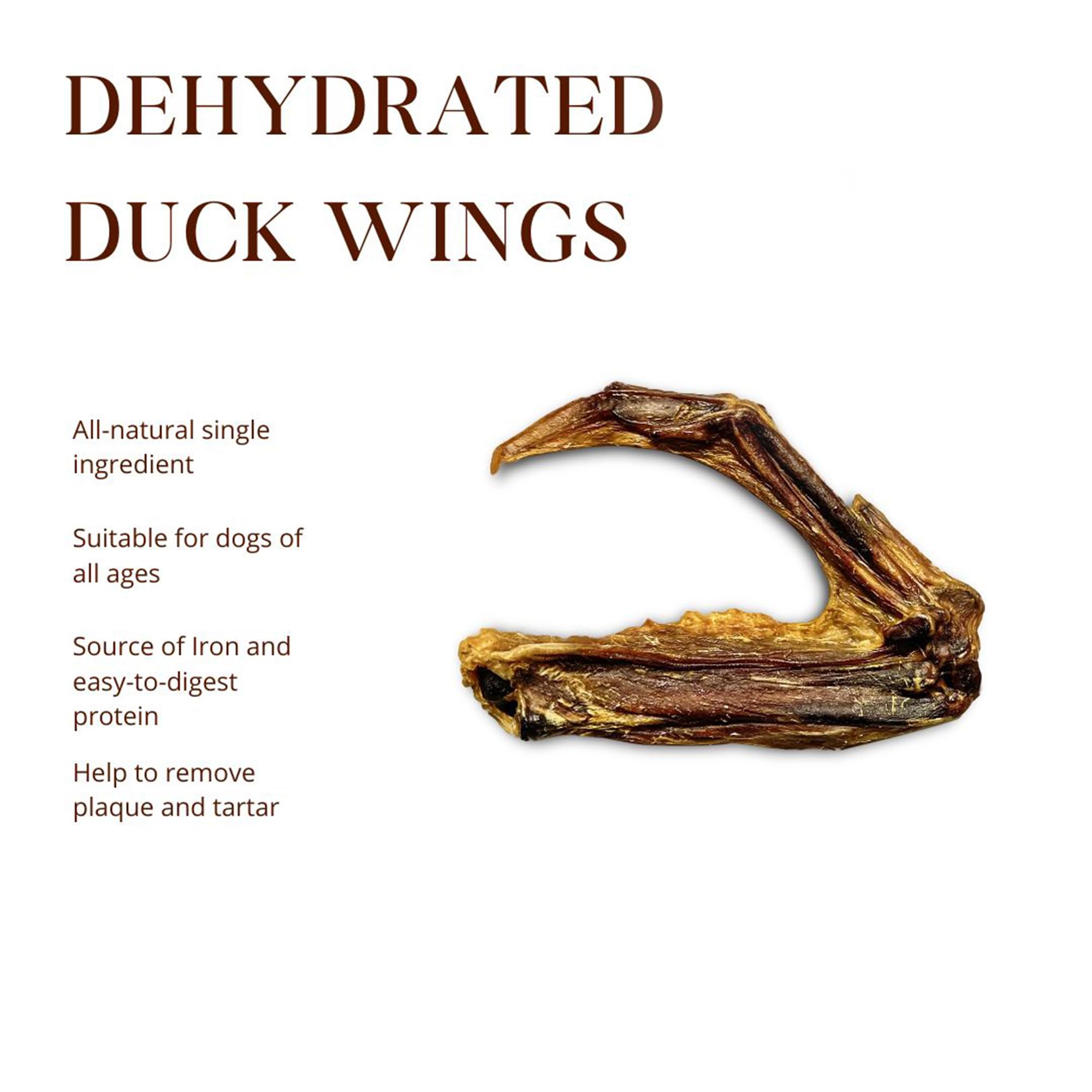 Generic Duck Wing Treats for Dogs Chew Treats Single Natural Ingredient 1 lb Bag