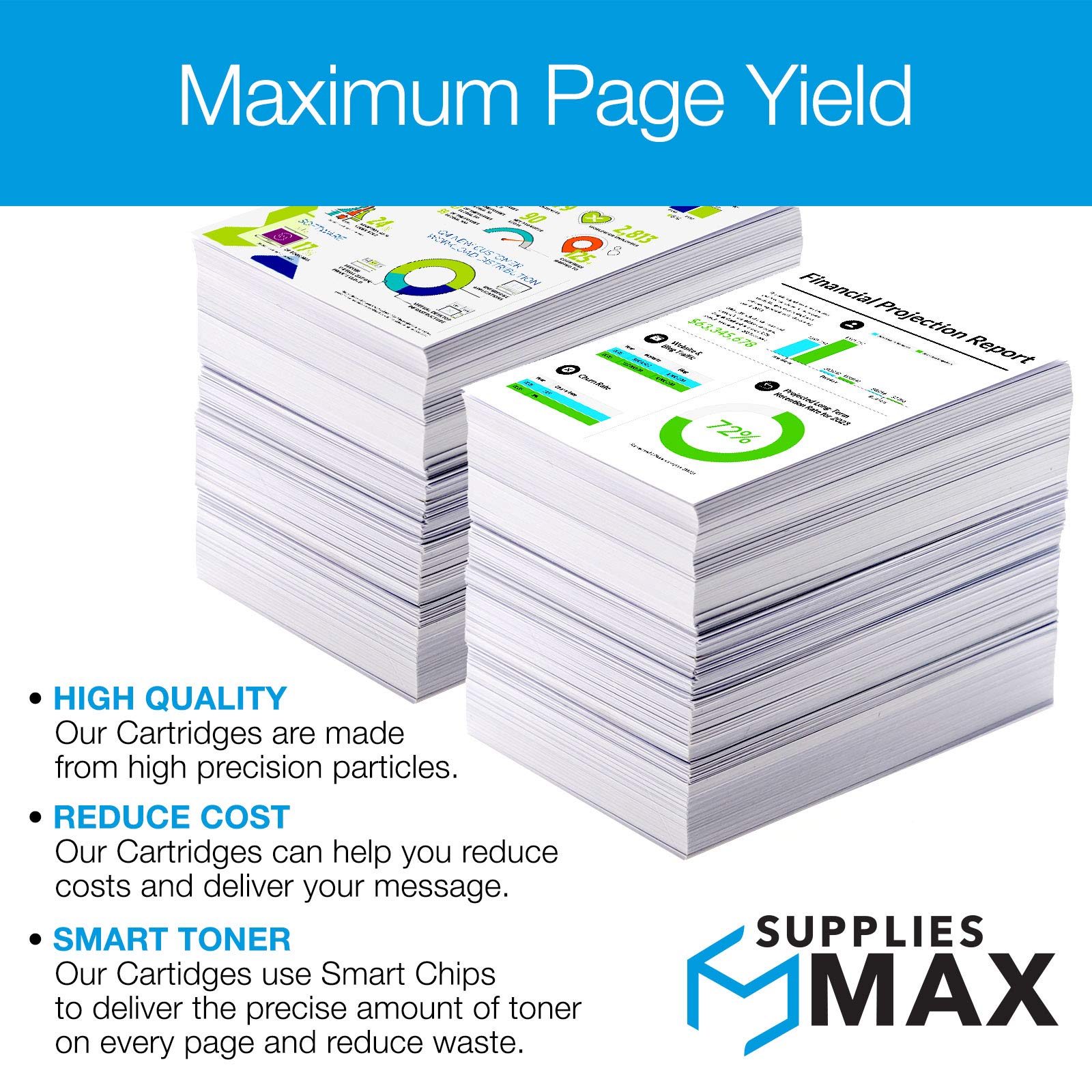 SuppliesMAX Compatible Replacement for Ricoh IM-350F Toner Cartridge (3/PK-14000 Page Yield) (Type IM-350) (418133_3PK)