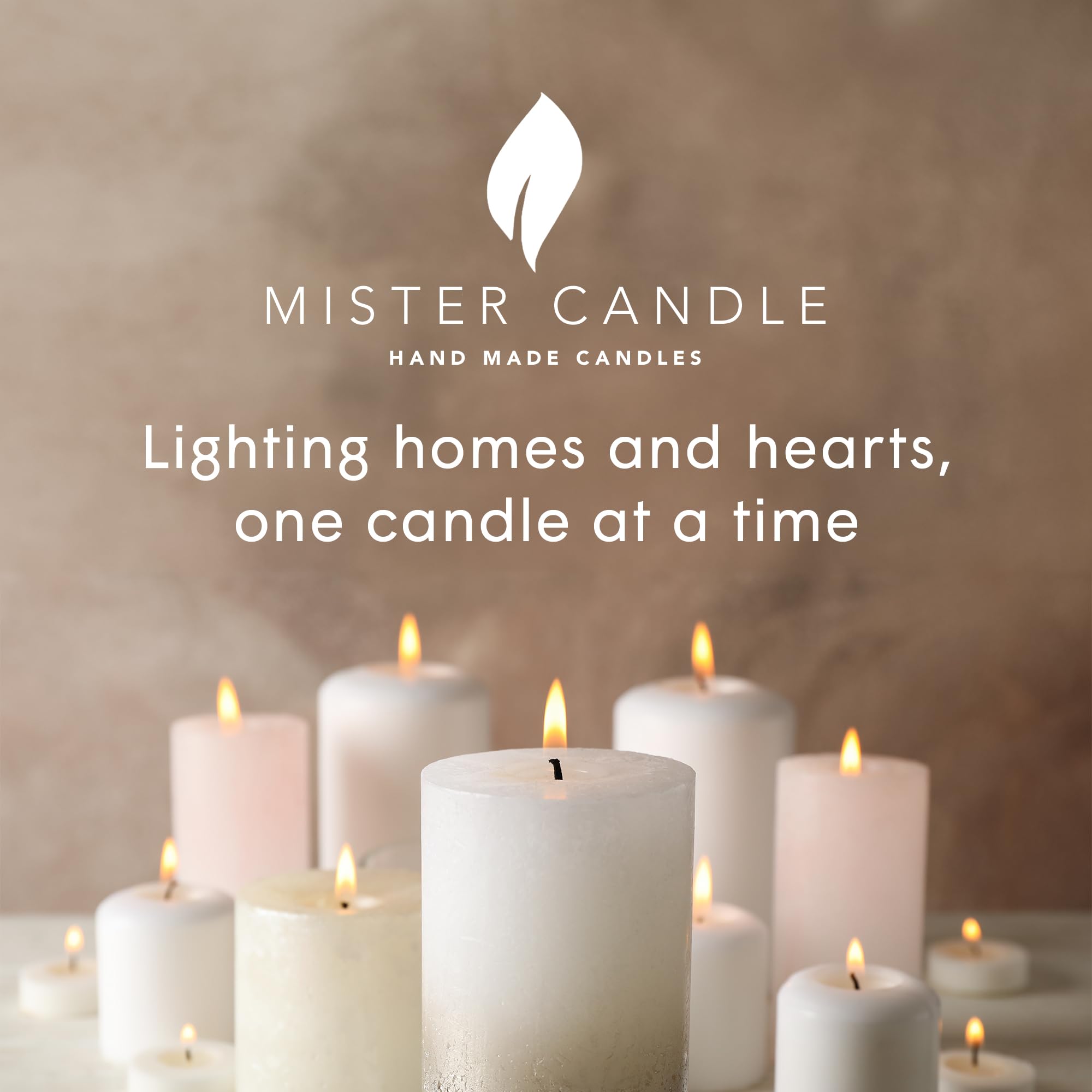 Mister Candle Dripless Vanilla Scented Ivory Pillar Candle Hand Made Vanilla Pillar Candles with Essential Oils for Home Decor, Premium Wax, 100 Hr Burn Time (4x6 inch)