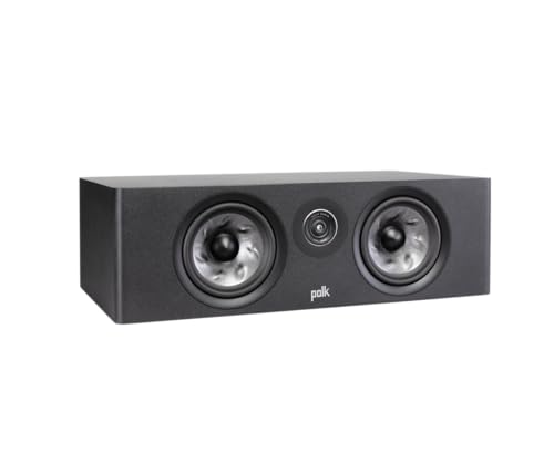 Polk Audio Reserve Series R400 Large Center Channel Loudspeaker, 1" Pinnacle Ring Tweeter & Dual 4" Turbine Cone Woofers, Hi-Res Certified, Dolby Atmos & IMAX Enhanced, Wall Mountable, Black