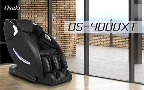 Osaki OS-4000XT B Massage Chair with LED Light Control, Brown, Ache Sensor, L-Track Massage, 2-Step Zero Gravity Mode, 6 Massage Styles, 6 Auto Massage Programs, Space Saving Technology