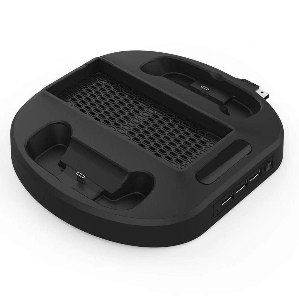 Cooling Vertical Stand for Xbox Series S Console with 2 Fans, 2 Charging Station with 3 USB Ports, 2 Pack Rechargeable Batteries for Microsoft Xbox Series S and Controller (Black Black)