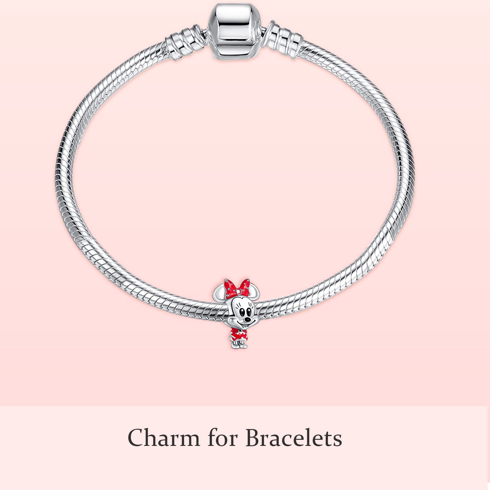 Doyafer 925 Sterling Silver Charms Cartoon Mouse Charm Set Beads For Women Bracelets Necklace 3 Piece/Package (Charm Set- C)