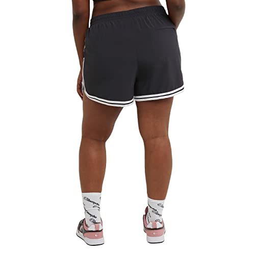 Champion, Varsity, Moisture Wicking, Lightweight Gym Shorts for Women, 3.5" (Plus Size Available), Black, Medium