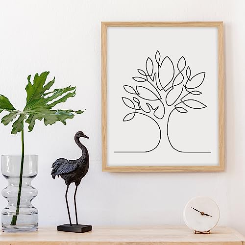 puthiac 11x14 Oak Wood Picture Frame - Minimalist 11x14 Poster Frame, 11"x14" Frame Wood, Natural Solid Wooden Picture Frames for Wall Art Photo and Prints (Set of 1)