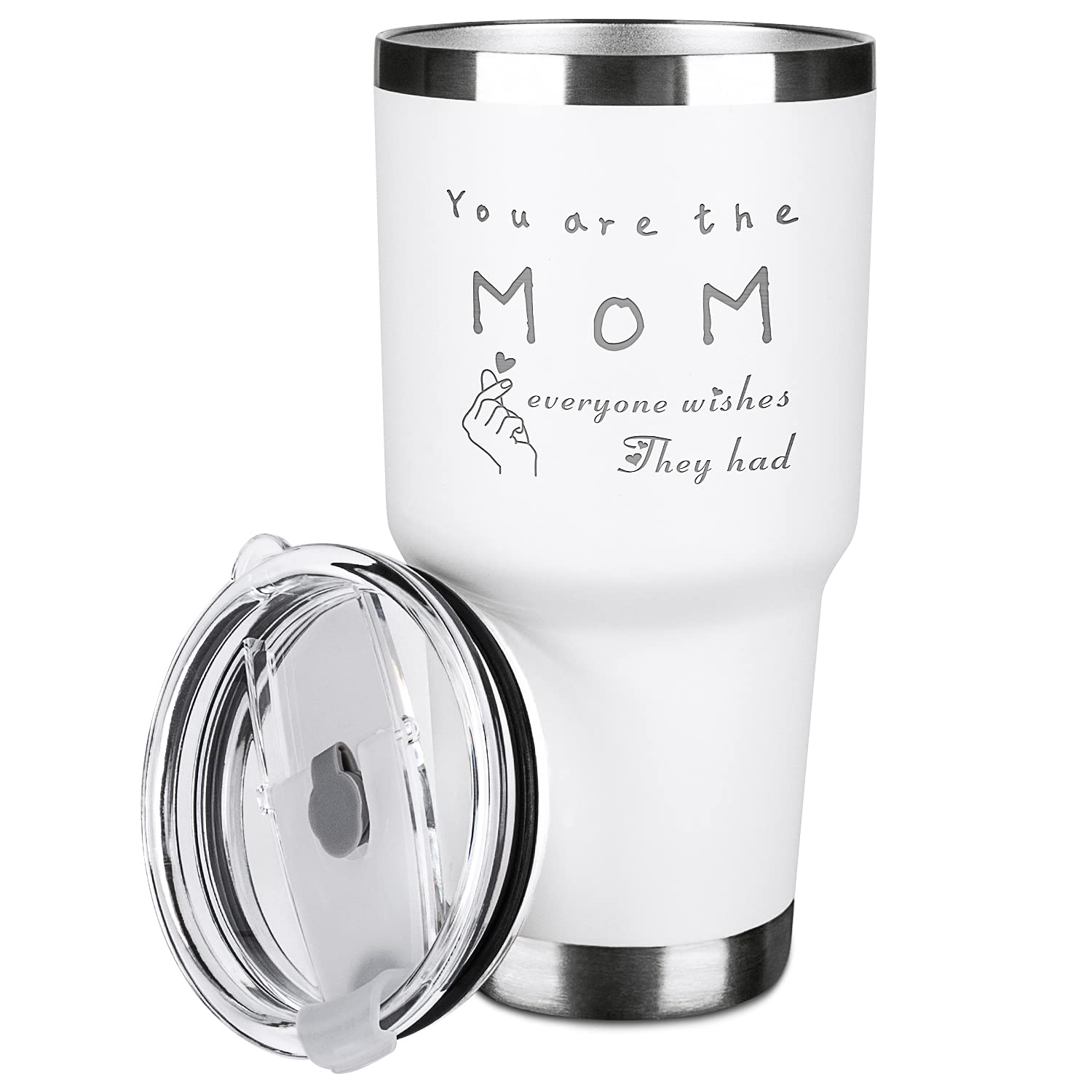 culivis 30oz Mom Coffee Tumbler From Daughter for Mom Birthday, Stainless Steel Travel Coffee Tumbler for Mom Mommy Travel Mug Tumbler 30oz Bulk Thermal Cup with Spill Proof Lid