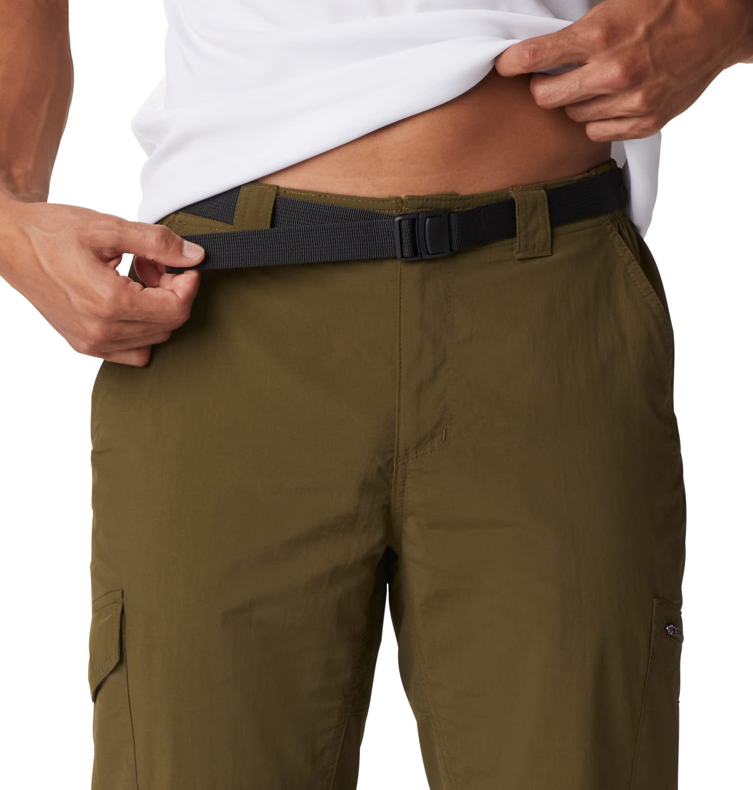 Columbia Men’s Silver Ridge Cargo Pants, Moisture Wicking, Sun Protection, New Olive, 32