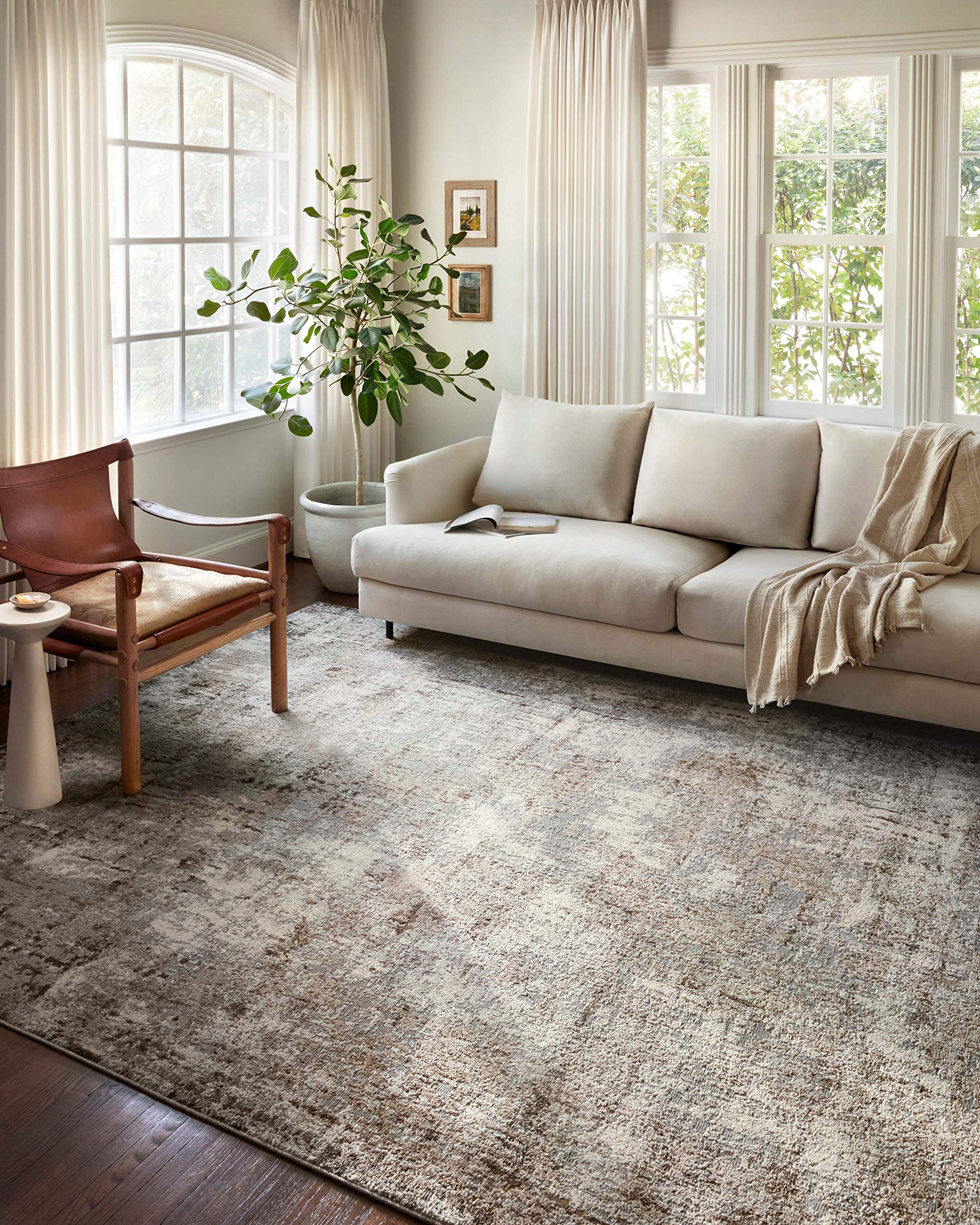 Loloi II Austen Collection AUS-01 NATURAL / CHOCOLATE, Contemporary 5'-3" x 7'-7" Area Rug