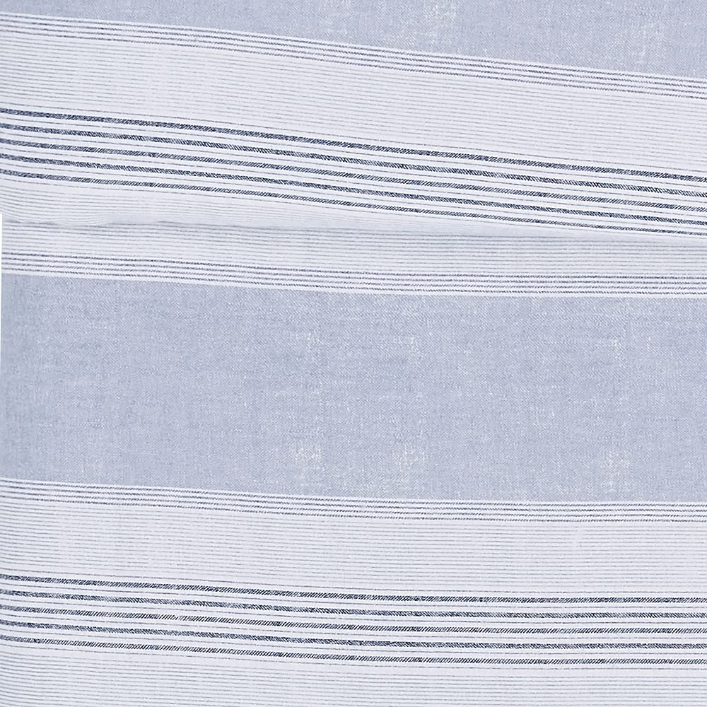 LONDON FOG - King 3 Piece Duvet + Sham Set - Plaid Flannel Collection - Blue Stripe