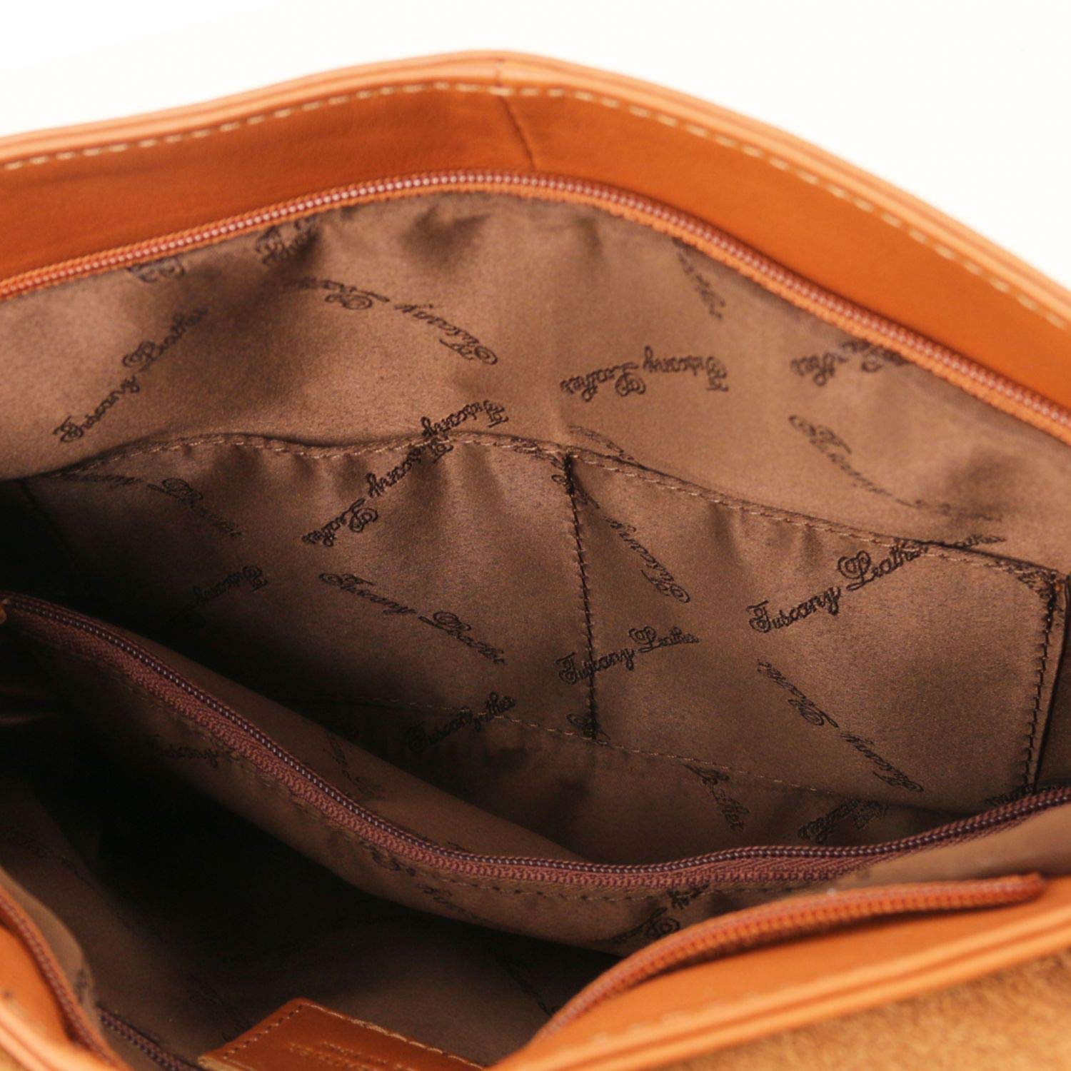 Tuscany Leather TLBag Soft leather shoulder bag with tassel detail Cognac