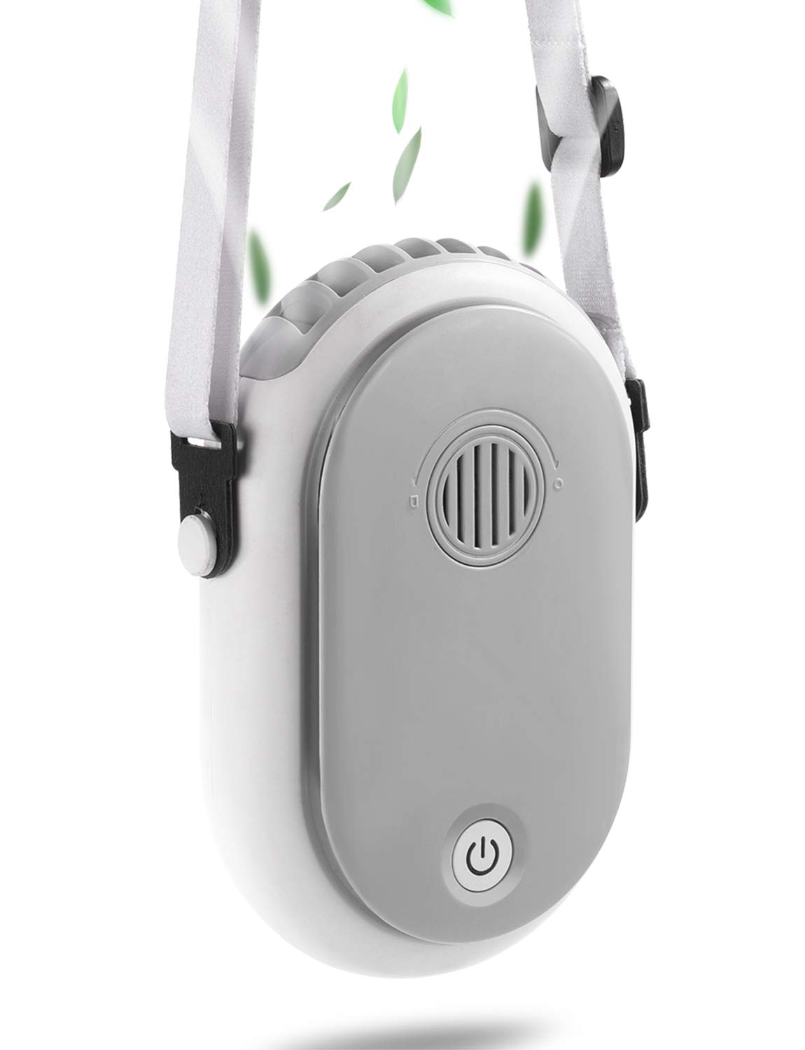 Portable Hanging Neck Fan Wearable Personal Fan Battery Operated USB Rechargeable 3 Speed Mini Handheld Air Conditioning Cooling Refrigeration Necklace Fan for Women Eyelash Camping Outdoor(White))