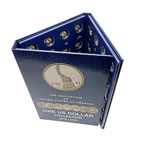 Ewind 2020 Hardcover with Foam Inner Coin Collection Album for USA Coins (Innovation Dollar), 253mm x 354mm x 21mm