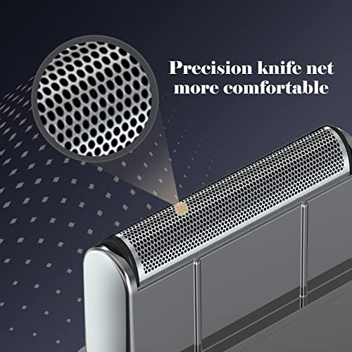 Men Electric Ultra Thin Razor, Rechargeable Single Razor, Reciprocating Mini Electric Razor for Facial Care Beard Trimmer, Cordless USB Travel Razor, Silver