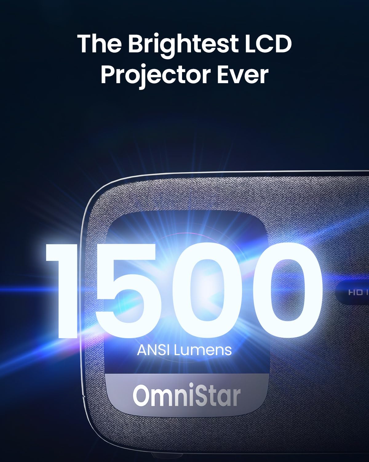 CASIRIS OmniStar L80 4K Projector with WiFi and Bluetooth, 1500 ANSI Lumen Native 1080P Video Projector, Auto Focus/Keystone, 2x15W Speakers, 200" Display Compatible with iOS/Android/HDMI/USB/TV Stick