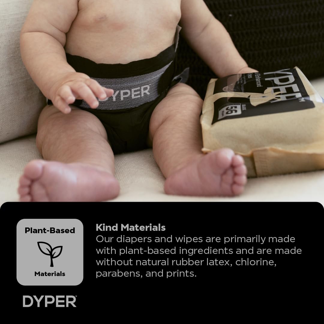 DYPER Viscose from Bamboo Baby Wet Wipes | Unscented for Sensitive Newborn Skin | Hypoallergenic | Honest Ingredients | Made with Plant-Based* Materials + 99% Water