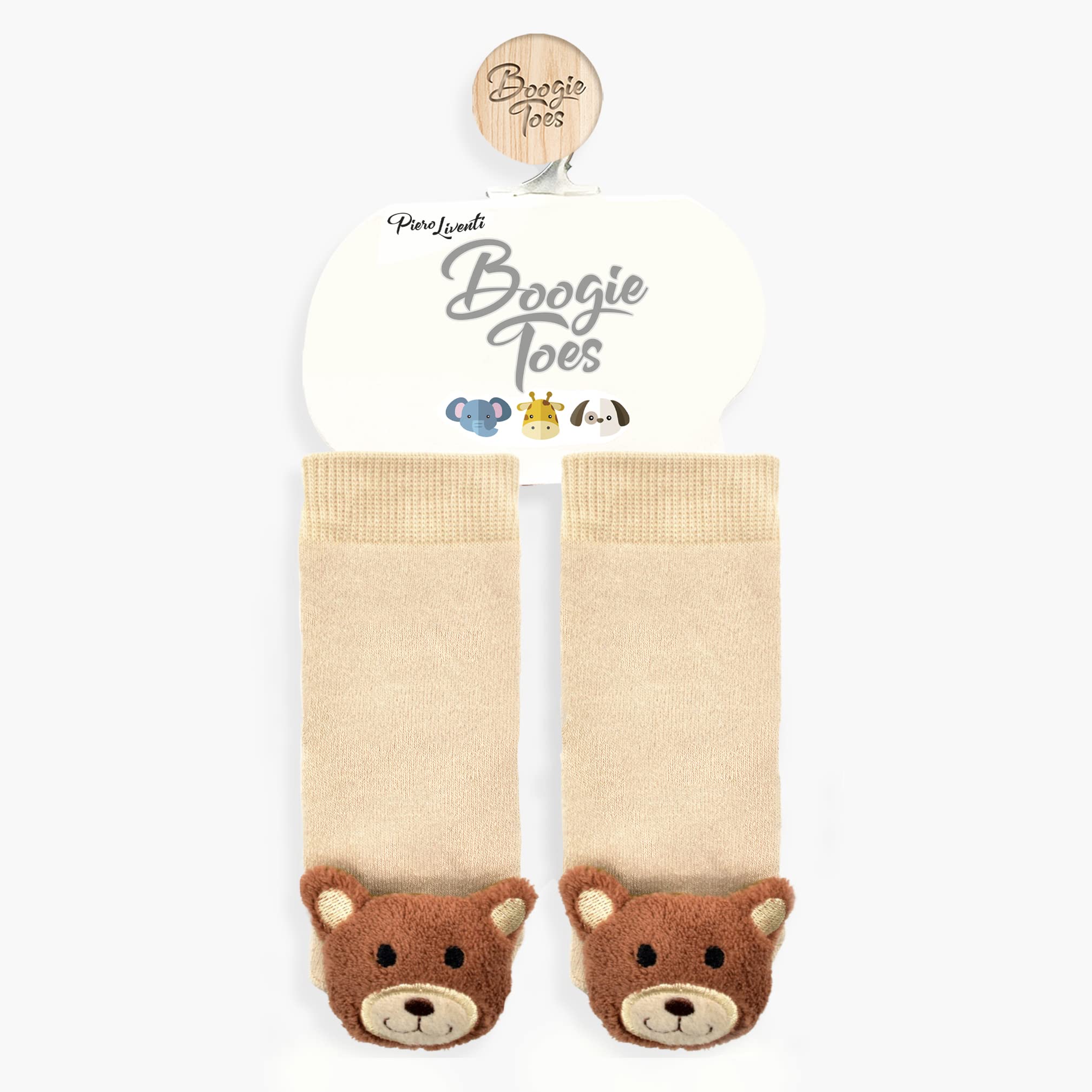 Teddy Bear Boogie Toes Rattle Sock, 1-Pair (0-1Y), Rattles Foot Finder, Rattle Sock Baby Toddlor Toy, Present Gift for Newborn Infant Babies Boy Girl Bebe