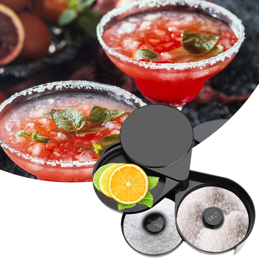 Fdit 3 Tier Bar Glass Rimmer Sugar Salt Rim Lime Glass Cocktail Margarita Bartender Tool for Party Home