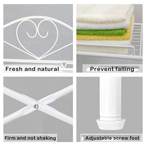 Hokcus Multi-Functional Shelf Washer Storage Frames for Over Toilet,Shelf 2-Layer Over Washinghine Storage Rack,Utility Metal Bathroom Shelf,Adjustable Foot Pad - 2 Layers with 3 H