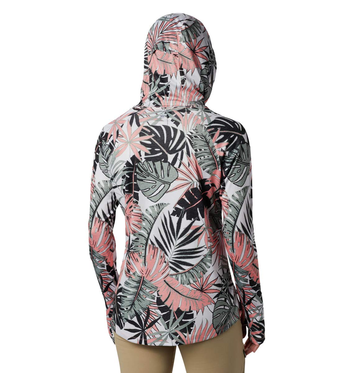 Columbia Women's Super Tidal Tee Hoodie, Tiki Pink Tropical Print, Large