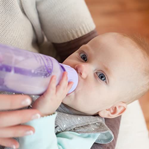 Dr. Brown’s Natural Flow® Anti-Colic Options+™ Narrow Baby Bottles 8 oz/250 mL, with Level 1 Slow Flow Nipple, 3 Pack, Purple, 0m+