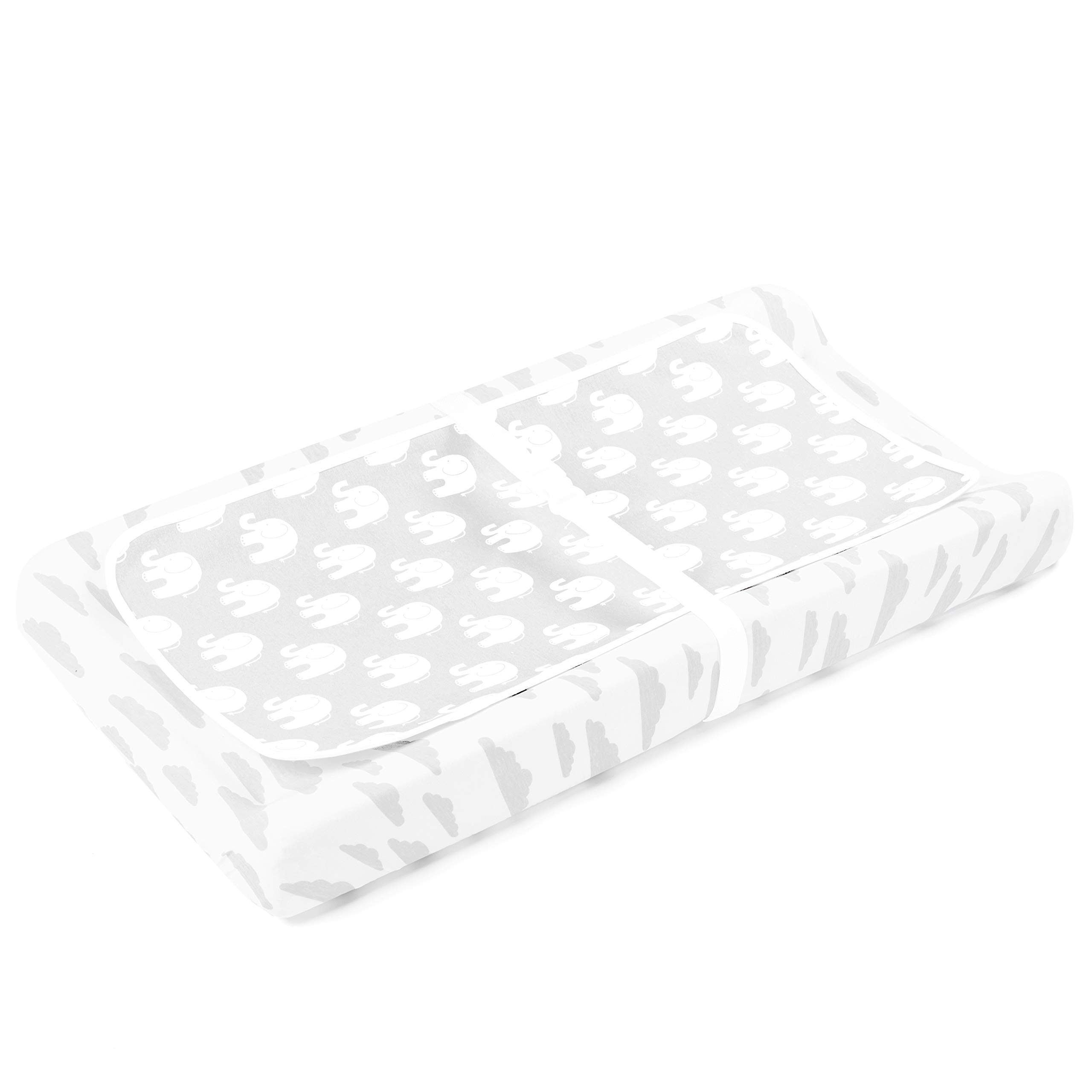 Changing Pad Liner 4 Pack – Waterproof Changing Pad Cover – Wipeable Changing Pad Cover – 100% Cotton Changing Table Pad Cover –Reusable Baby Changing Pad Covers by BaeBae Goods