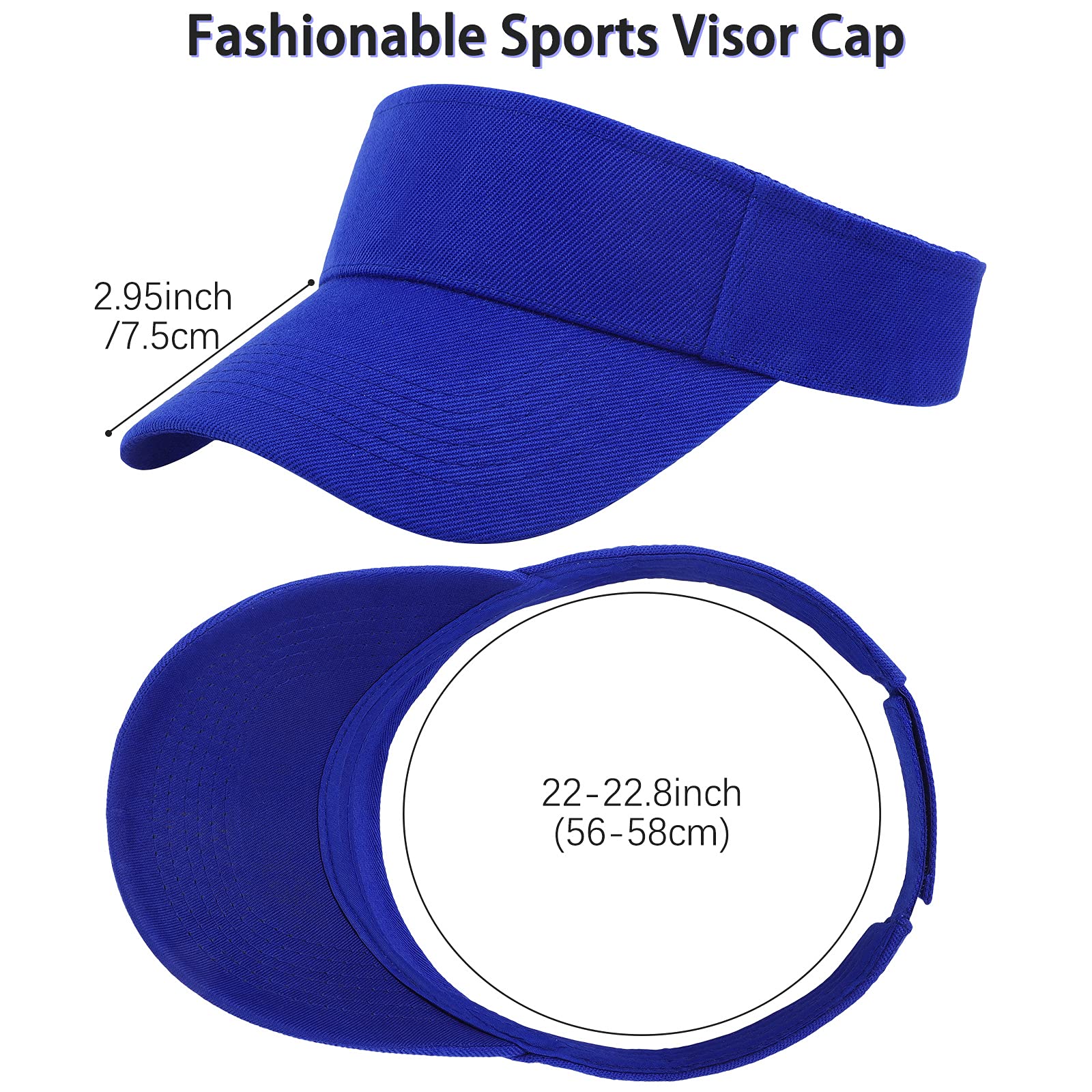 Cooraby 12 Pack Visor Cap Sun Protection Sports Visor Hats Summer Adjustable Wide Brim for Men and Women