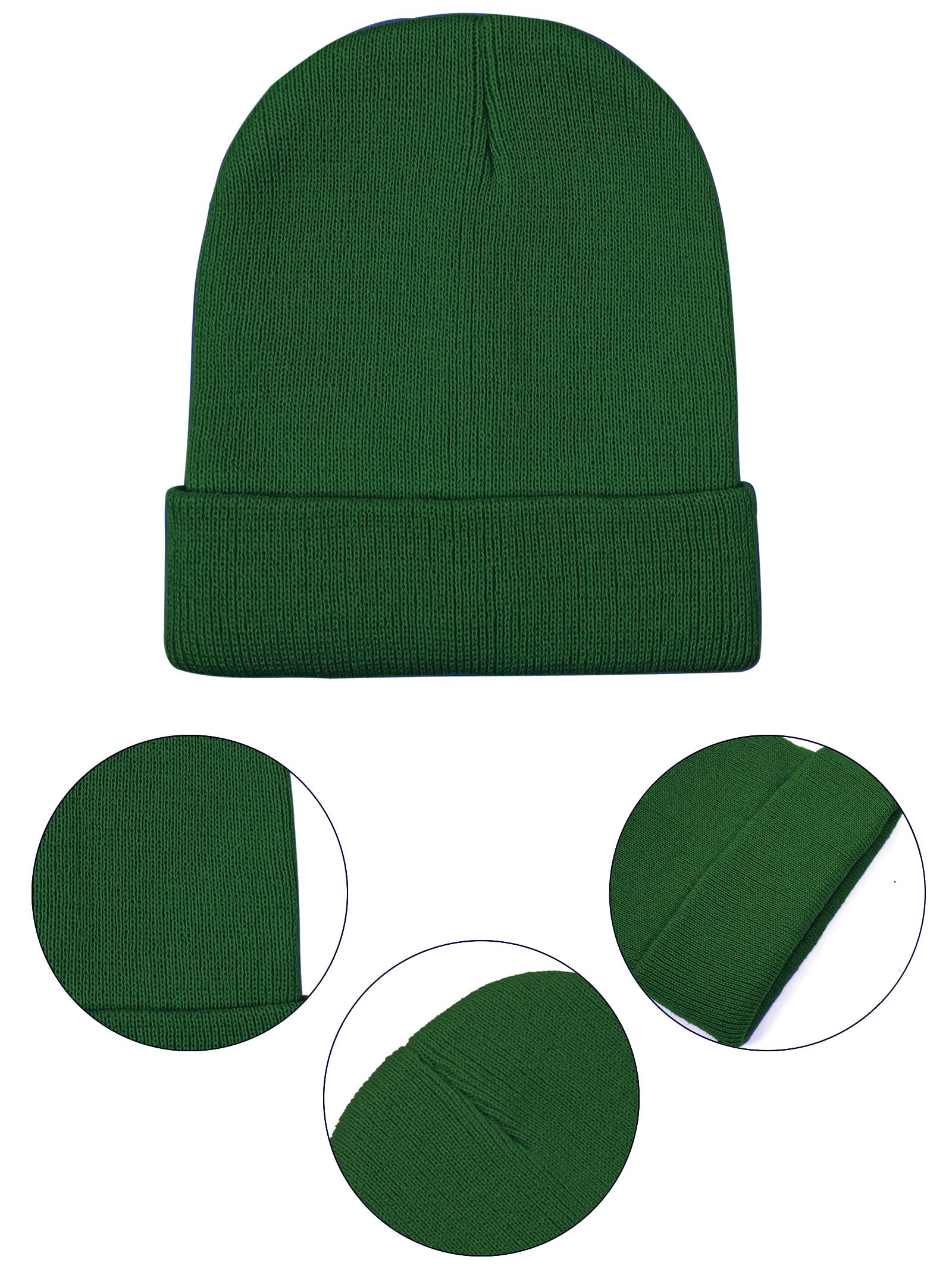 Cooraby 12 Pack Knitted Winter Beanies Acrylic Warm Skull Cap Cuff Watch Hat for Men or Women