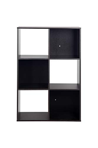 PACHIRA E-Commerce US 6 Cube Storage Bookcase, Unit Shelf, Closet Cabinet, Bookshelf Organizer Rack in Living Room, Bedroom, Study, Dark Brown