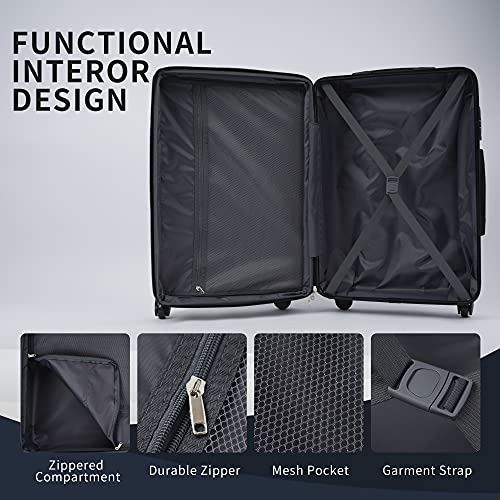 Merax Luggage Set with TSA Lock, All Expandable 3 Piece Hardshell Lightweight Suitcase Set 20inch 24inch 28inch (Dark Green 2-Piece (20/28))